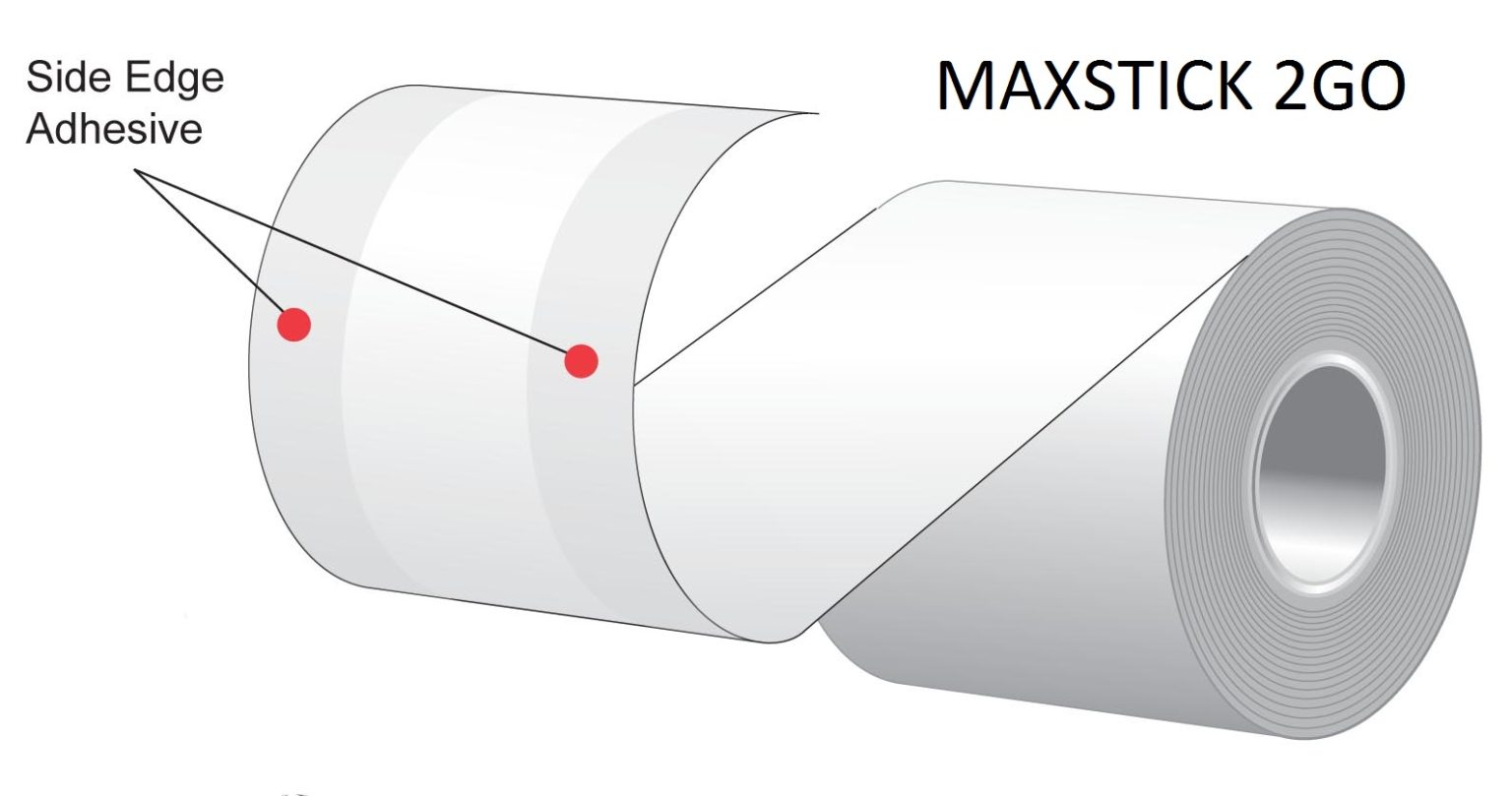 MAXStick 2GO 3.125″ X 160′ SIDE EDGE ADHESIVE – 12 ROLLS – MigrationPOS